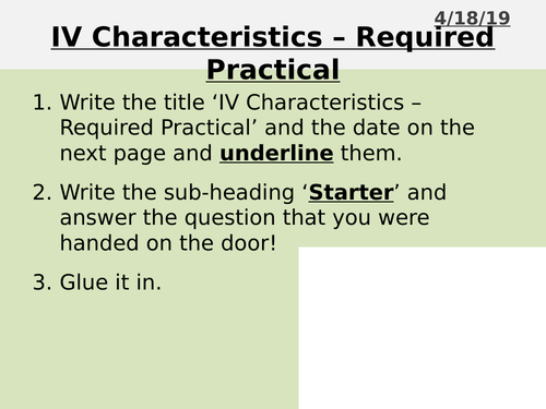 AQA GCSE Physics IV Characteristics Required Practical | Teaching Resources