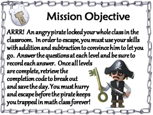 Triple Digit Addition and Subtraction Activity: Pirate Themed Escape ...