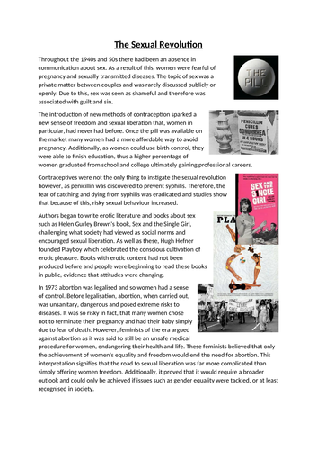 Presentation Essay About The Sexual Revolution Teaching Resources