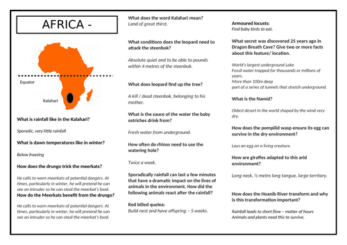 Kalahari Desert - Africa Documentary | Teaching Resources