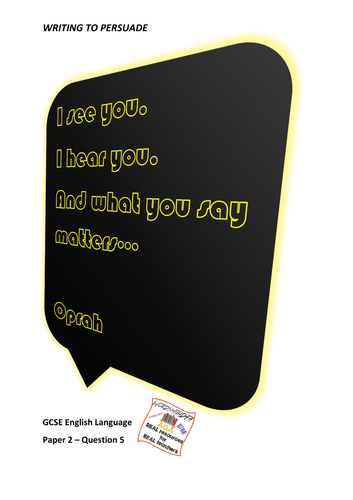 AQA 8700/2 GCSE English Language - Persuasive Writing Revision Workbook ...