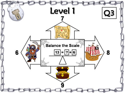 Missing Addends Addition and Subtraction Activity: Pirate Theme Escape ...