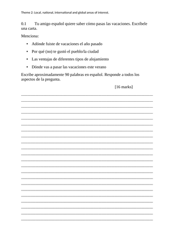 GCSE Spanish writing booklets | Teaching Resources