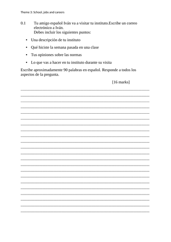 GCSE Spanish writing booklets | Teaching Resources