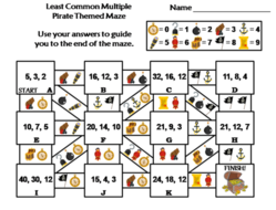 Least Common Multiple Activity: Pirate Themed Math Maze | Teaching ...