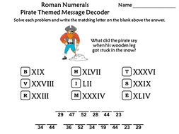 Roman Numerals Activity: Pirate Themed Math Message Decoder | Teaching ...