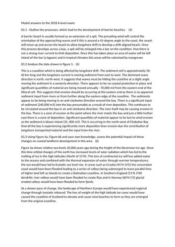 New AQA A level Geography model answers for 20 mark essays. | Teaching ...