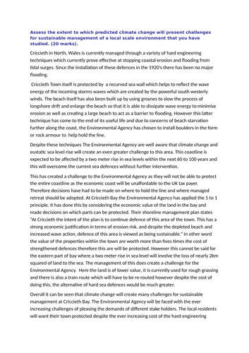 New AQA A level Geography model answers for 20 mark essays. | Teaching ...