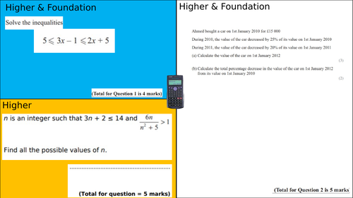 GCSE 9-1 Maths Starters (Target Grades 4-6) | Teaching Resources