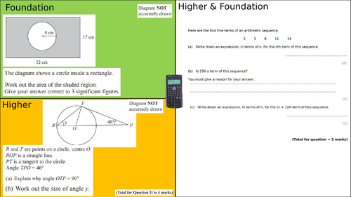 GCSE 9-1 Maths Starters (Target Grades 4-6) | Teaching Resources