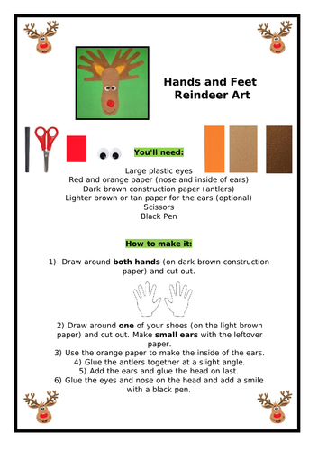 Christmas - Reindeer Art | Teaching Resources