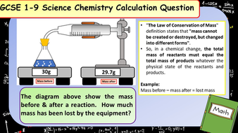 £1 ONLY: 50 GCSE Chemistry (Science) Conservation of Mass Calculation ...