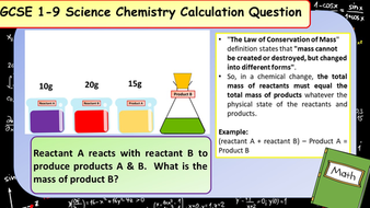 £1 ONLY: 50 GCSE Chemistry (Science) Conservation of Mass Calculation ...