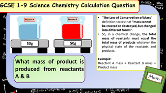 £1 ONLY: 50 GCSE Chemistry (Science) Conservation of Mass Calculation ...