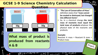 £1 ONLY: 50 GCSE Chemistry (Science) Conservation of Mass Calculation ...