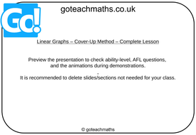 Linear Graphs - Cover-Up Method - Complete Lesson | Teaching Resources