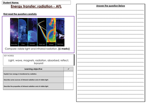 KS3 Energy transfer six mark question | Teaching Resources