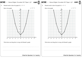 Plotting Quadratic Graphs - Foundation & Higher GCSE Questions | Teaching Resources