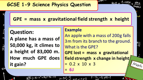 £1 ONLY: 50 GCSE Physics (Science) Gravitational Potential Energy ...
