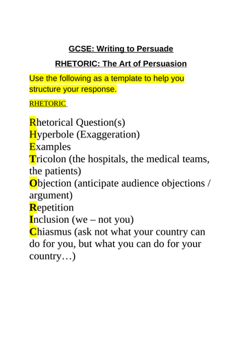 English Language GCSE Writing to Persuade | Teaching Resources