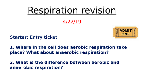 Respiration revision lesson AQA | Teaching Resources