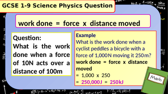 £1 ONLY: 50 GCSE Physics (Science) Work Done Calculation Revision ...