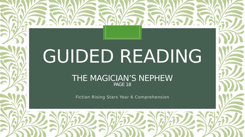 Rising Stars Year 6 Reading Comprehension 'walk-through' FICTION ...