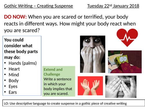 Gothic Writing Suspense - Interview Lesson | Teaching Resources