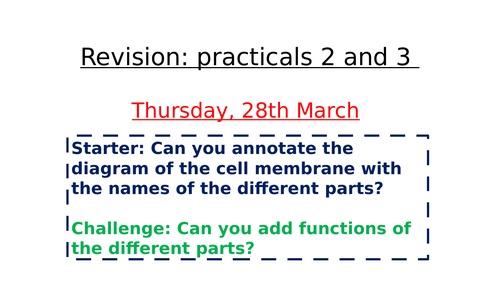 Revision of practical 2 & 3- AQA Biology A level | Teaching Resources