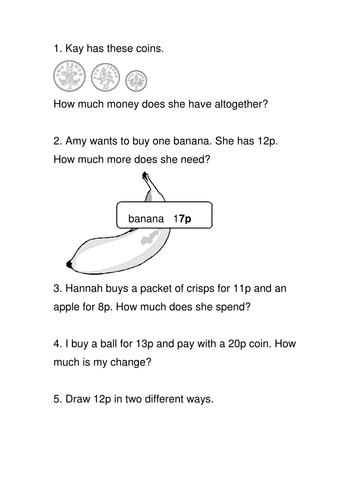 Year 2 Money Problems Lesson | Teaching Resources