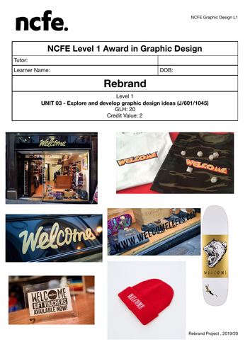 NCFE L1 Graphic Design UNIT 03 SCHEME OF WORK | Teaching Resources