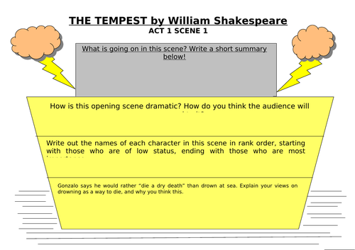 The Tempest Act 1 Scene 1 - first thoughts on the opening scene ...