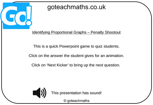 Identifying Proportional Graphs Penalty Shootout Teaching Resources 