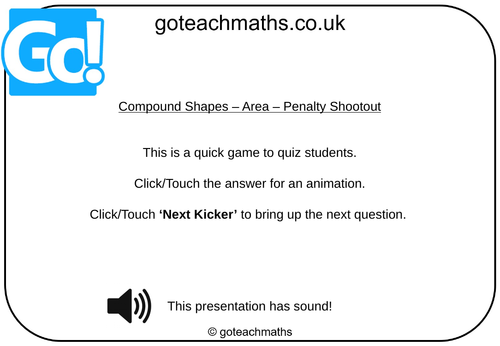 Area of Compound Shapes - Penalty Shootout | Teaching Resources