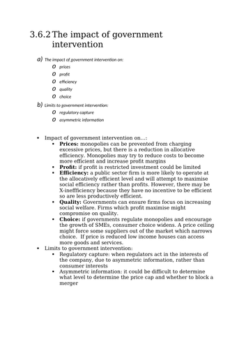 Edexcel A-level Economics Unit 3.6 Government intervention | Teaching ...