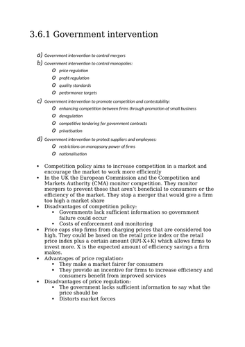 Edexcel A-level Economics Unit 3.6 Government intervention | Teaching ...