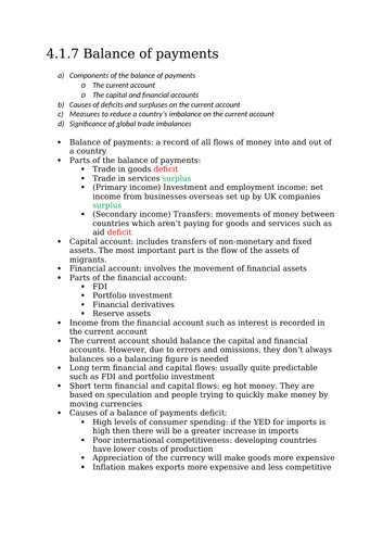 Edexcel A-level Economics Unit 4.1 International economics | Teaching ...