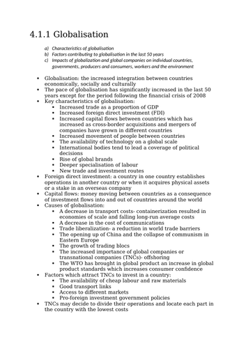 Edexcel A-level Economics Unit 4.1 International economics | Teaching ...