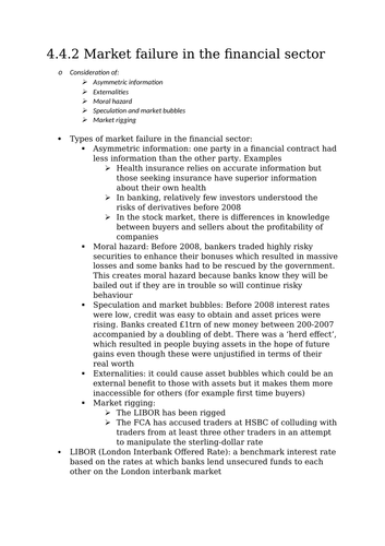 Edexcel A-level Economics Unit 4.4 The Financial Sector | Teaching ...