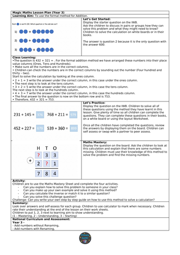 Addition Formal Method Remote Learning L1 | Teaching Resources