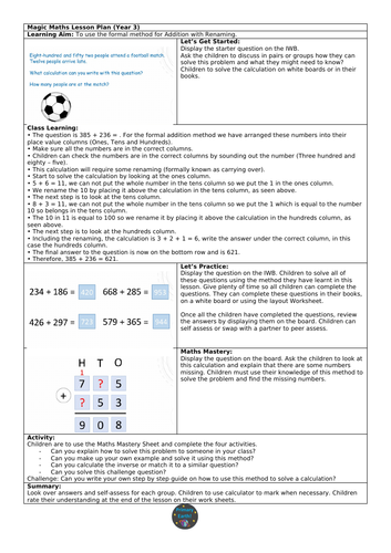Addition Formal Method Remote Learning L3 | Teaching Resources
