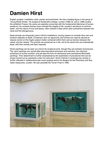 Conceptual Artist Factsheets - Art & Design - Research | Teaching Resources