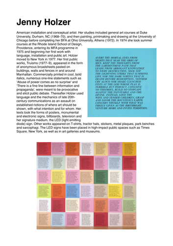 Conceptual Artist Factsheets - Art & Design - Research | Teaching Resources