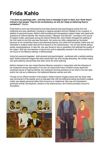 Traditional Fine Artist Factsheets - Art & Design - Research | Teaching ...