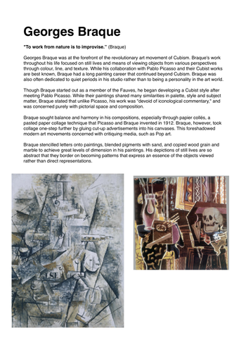 Traditional Fine Artist Factsheets - Art & Design - Research | Teaching ...