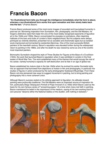 Traditional Fine Artist Factsheets - Art & Design - Research | Teaching ...