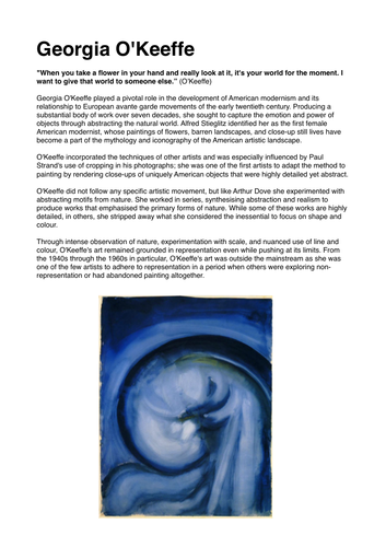 Traditional Fine Artist Factsheets - Art & Design - Research | Teaching ...
