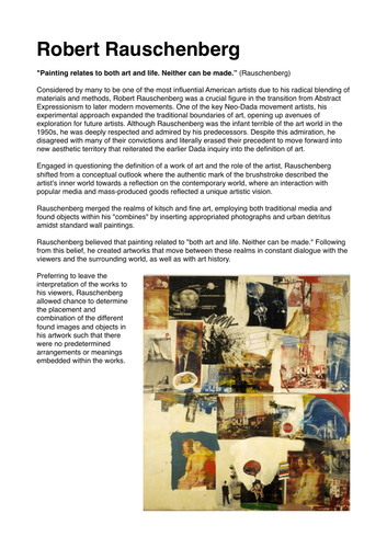 Traditional Fine Artist Factsheets - Art & Design - Research PT 2 ...
