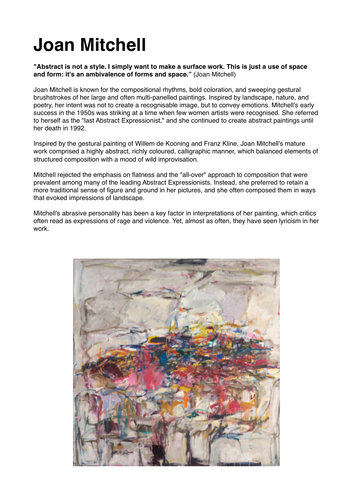 Traditional Fine Artist Factsheets - Art & Design - Research PT 2 ...