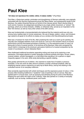 Traditional Fine Artist Factsheets - Art & Design - Research PT 2 ...